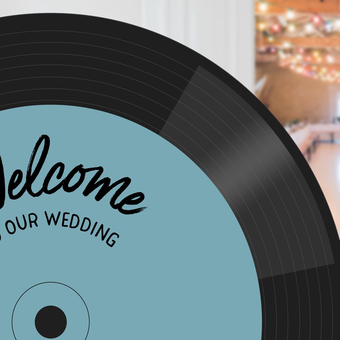 Record Shape Welcome Sign Round Vinyl Music Theme Wedding - Etsy