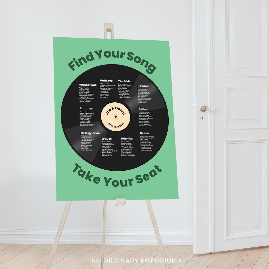 Record Table Plan Record Seating Chart Music Theme Wedding - Etsy
