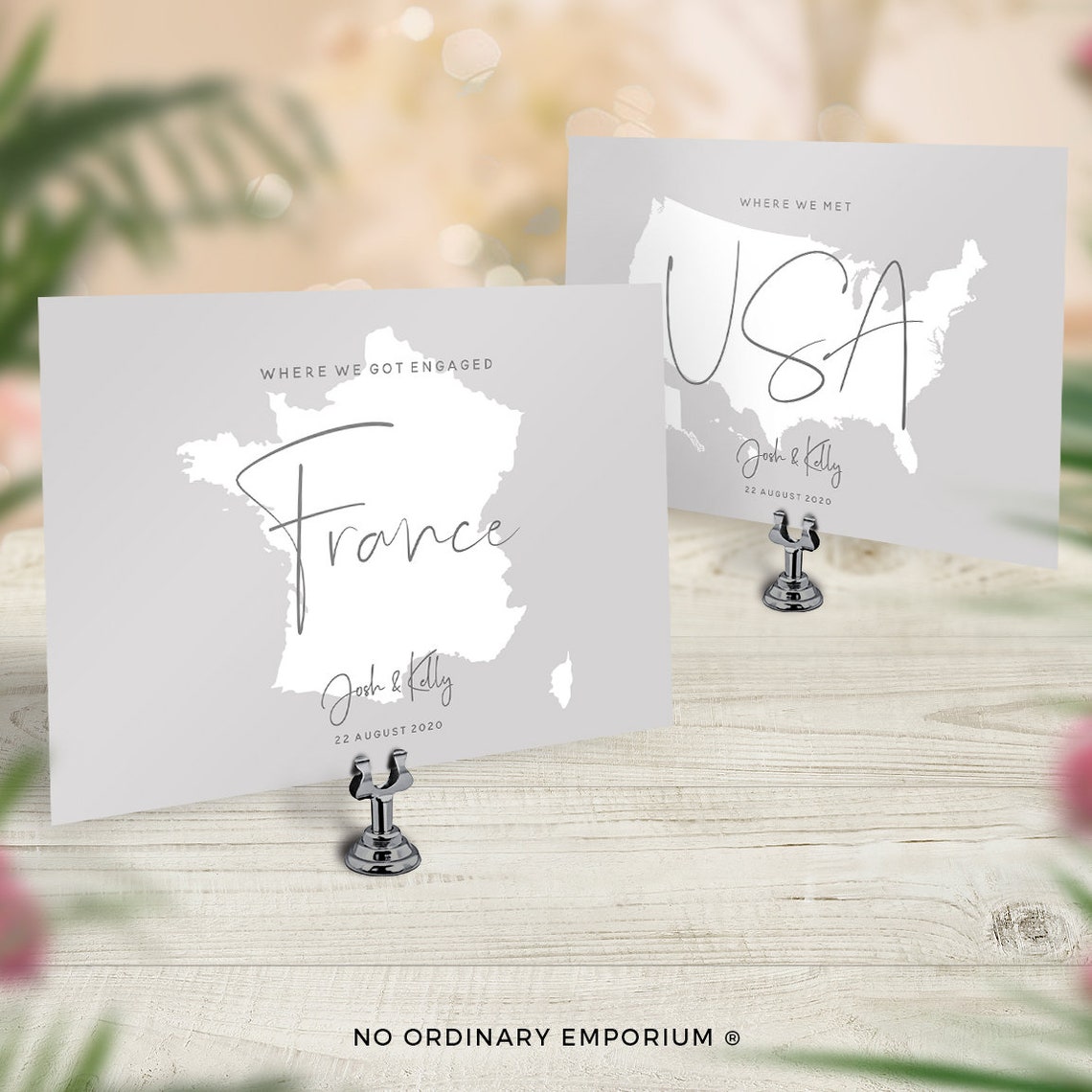 Travel Theme Wedding Table Names, Country Destination Outlines ...