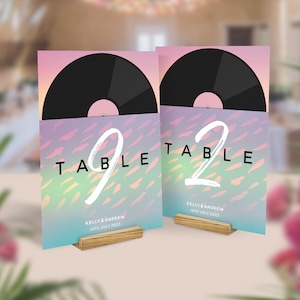 Music Theme Wedding, Record Table Cards, Festival Wedding Decor, Vinyl ...