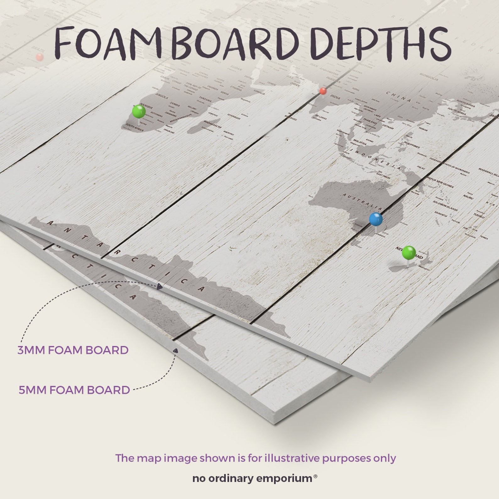 Personalised Push Pin Travel Map Places Been Pin Board Map | Etsy