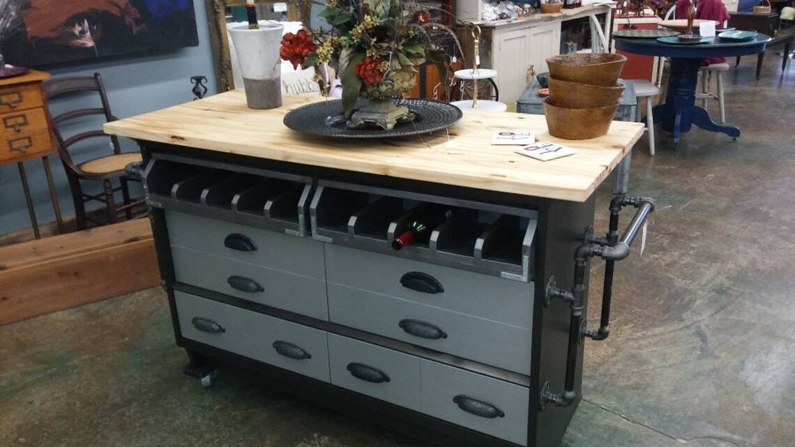 This Recycled Dresser Makes the Perfect Kitchen Island With | Etsy