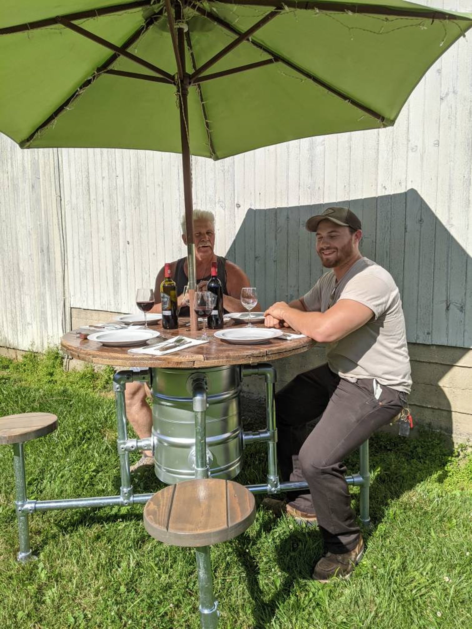 Cafe/restaurant Picnic Table Furnishings From Beer Kegs With 4 - Etsy