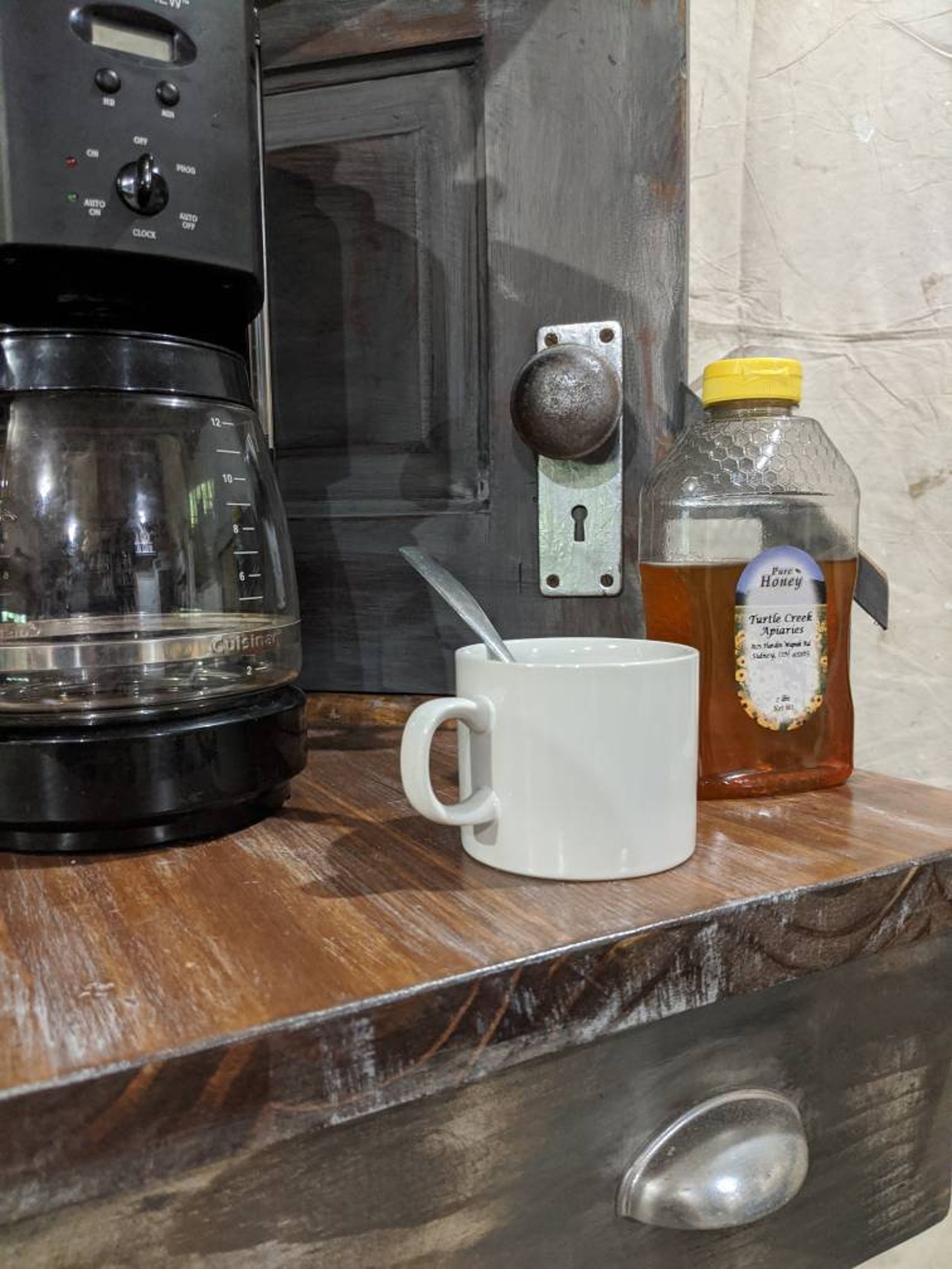 Corner Coffee Station-coffee Bar- From a Recycled Door- W/"k" Cup Racks ...