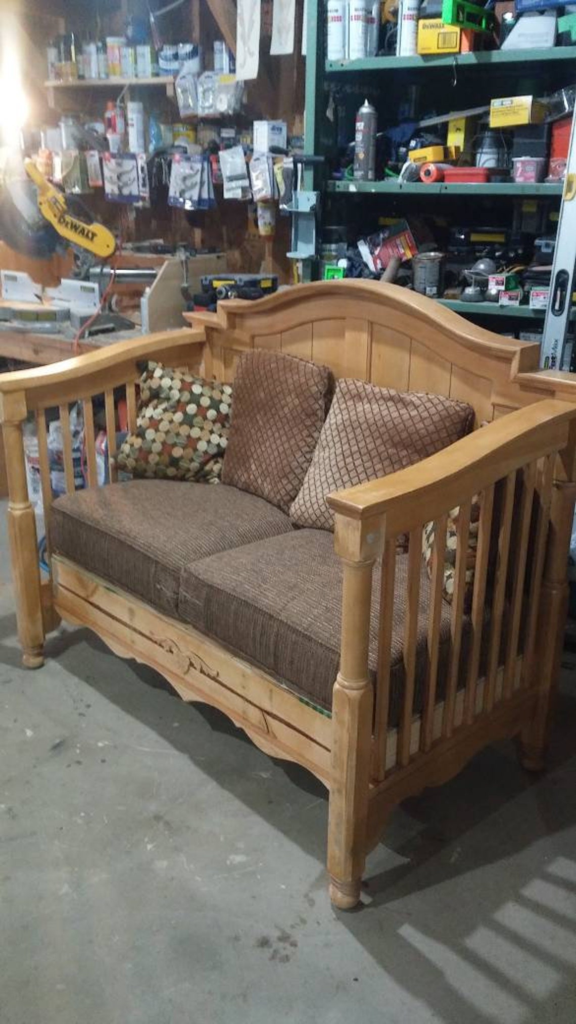 Love Seat Garden Bench Repurposed Crib - Etsy