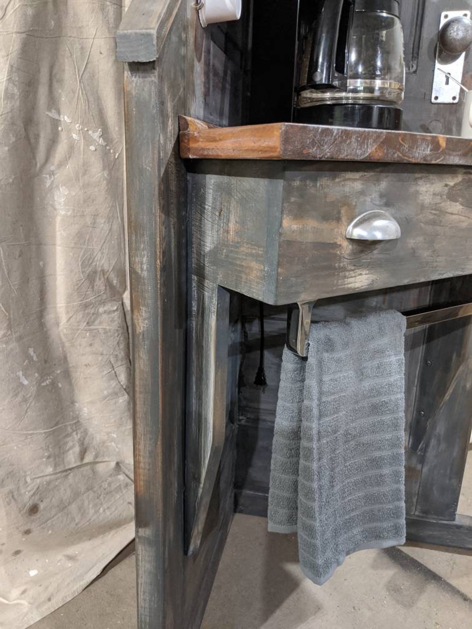 Corner Coffee Station-coffee Bar- From a Recycled Door- W/"k" Cup Racks ...