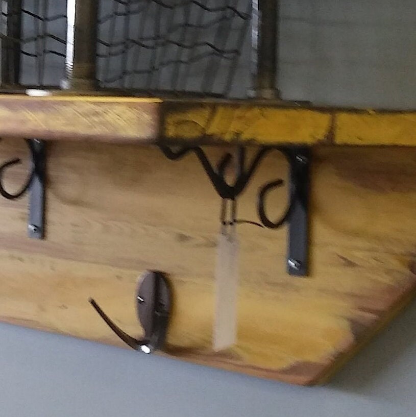 Farm House Style, Wooden Wall Organizer With Rustic Metal Baskets ...