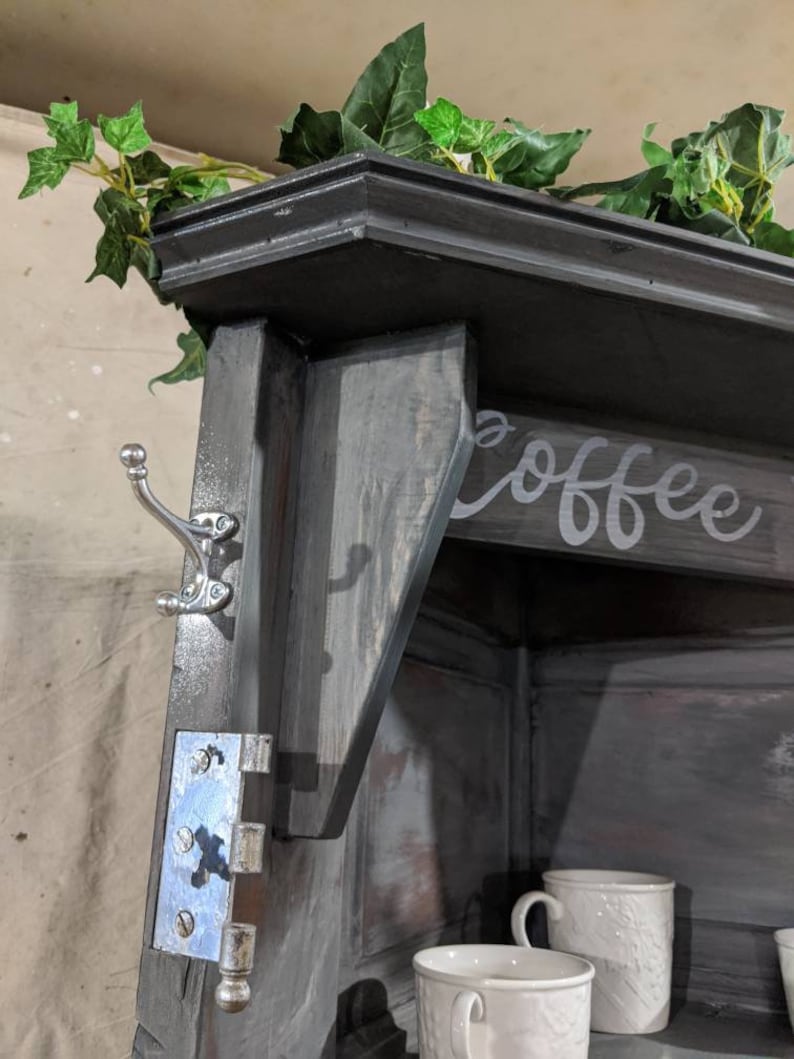 Corner Coffee Station-coffee Bar- From a Recycled Door- W/"k" Cup Racks ...