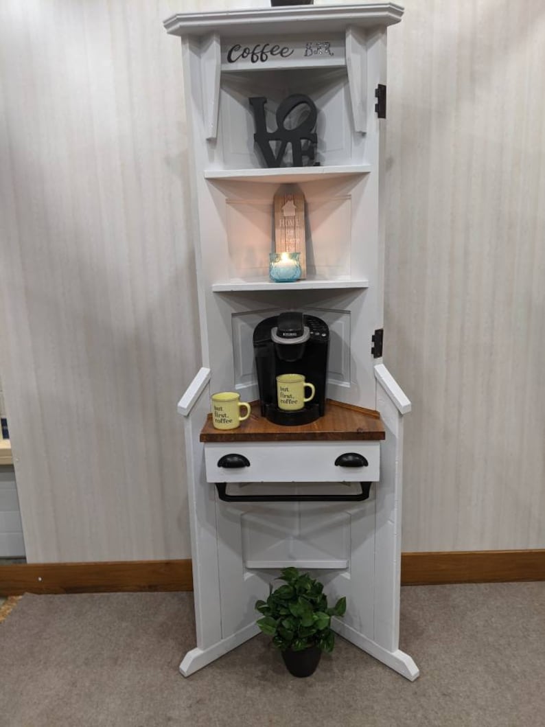 Corner Coffee Station - Coffee Bar - From a Recycled Door - W/"k" Cup ...