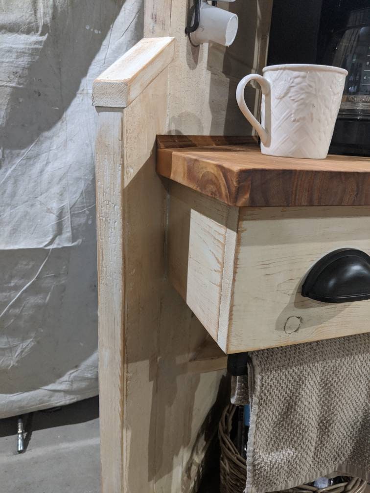 Stylish Corner Coffee Station Crafted From a Vintage Door, With Handy ...