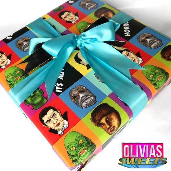 Classic Horror Monster Wrapping Paper - Etsy