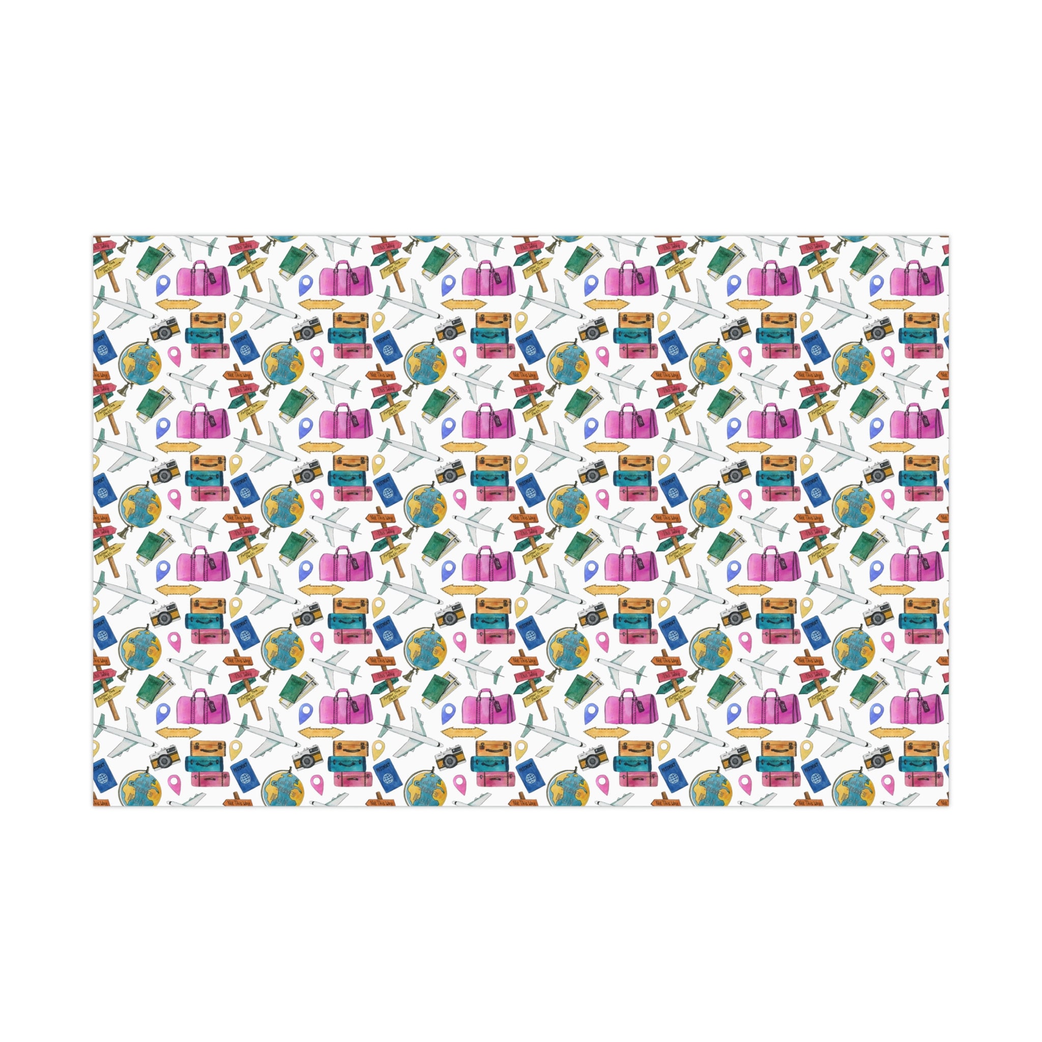World Traveler Themed Gift Wrap Sheets Botanical Wrapping - Etsy