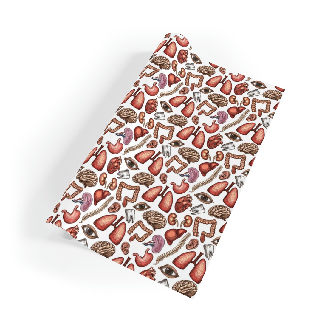 Medical Body Parts Organs Themed Gift Wrapping Paper Rolls - 28"x79" - Etsy