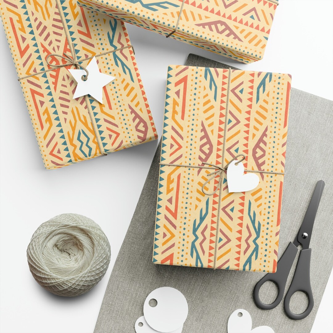 Native American Fabric Themed Gift Wrap Sheets Tribal Wrapping Paper - Etsy