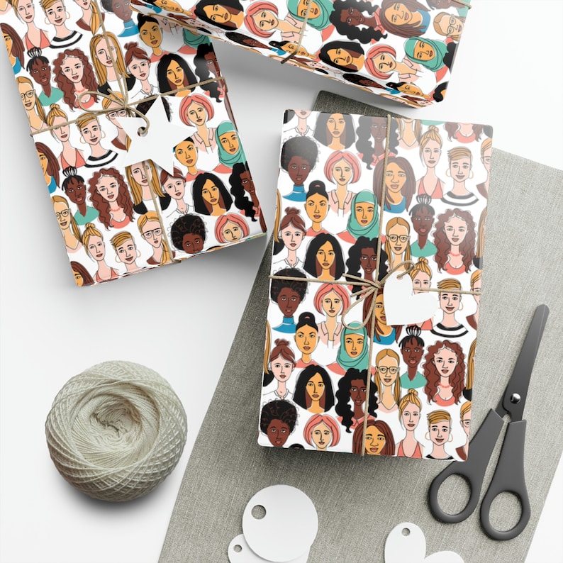 Diversity Women Themed Gift Wrap Sheets | Multi Cultural Wrapping Paper ...