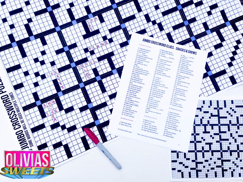 GIANT CROSSWORD PUZZLE | Huge! Over 2ft X 1.5ft! Craft Activity ...
