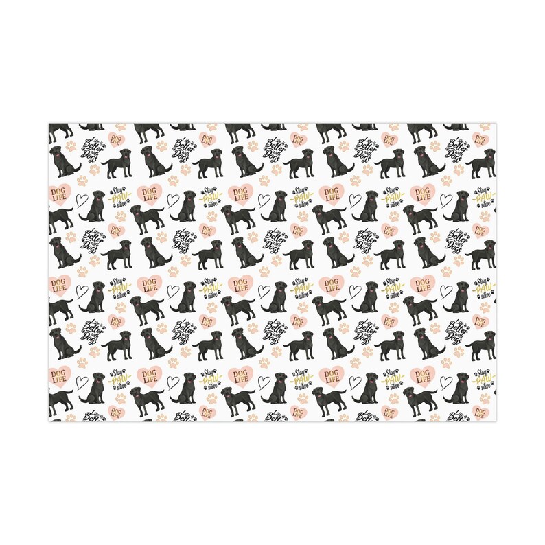 Black Lab Dog Themed Gift Wrap Sheets Animal Wrapping Paper - Etsy