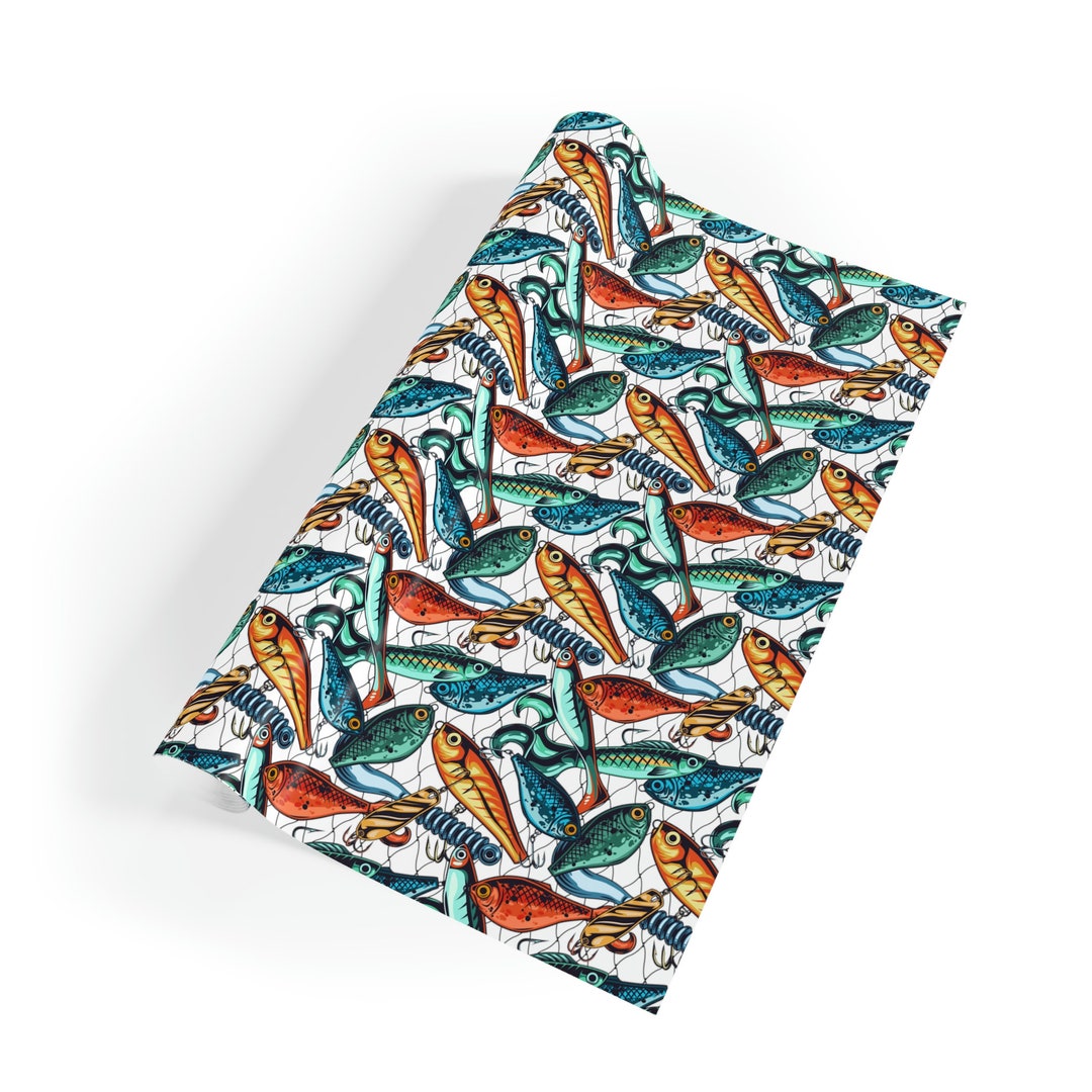 Fishing Lure Themed Gift Wrapping Paper Rolls - 28"x79" - Etsy