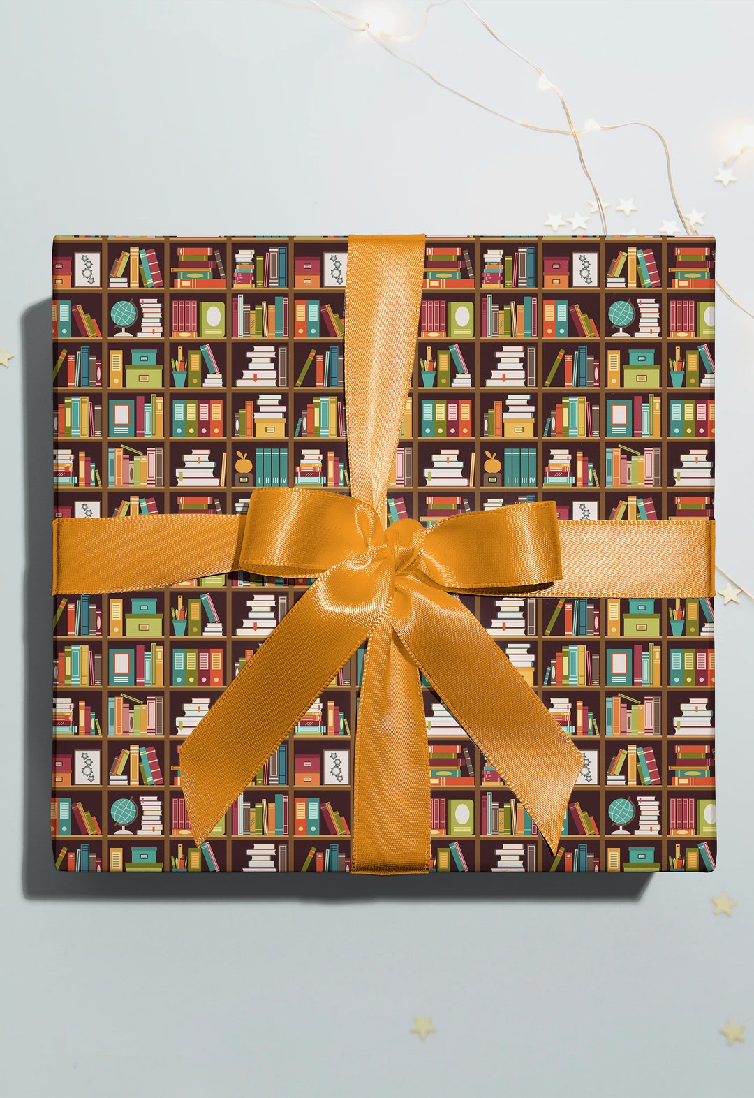 LIBRARY BOOK GIFT Wrap Wrapping Paper Sheets | Christmas Birthday 19x27 ...