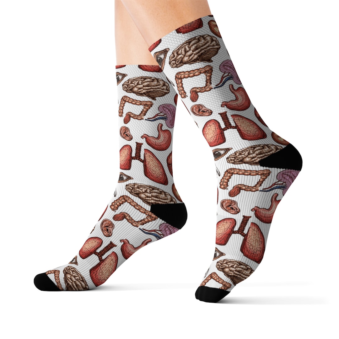 Human Body Parts organs Unisex Crew Socks Gifts for Medical Field ...