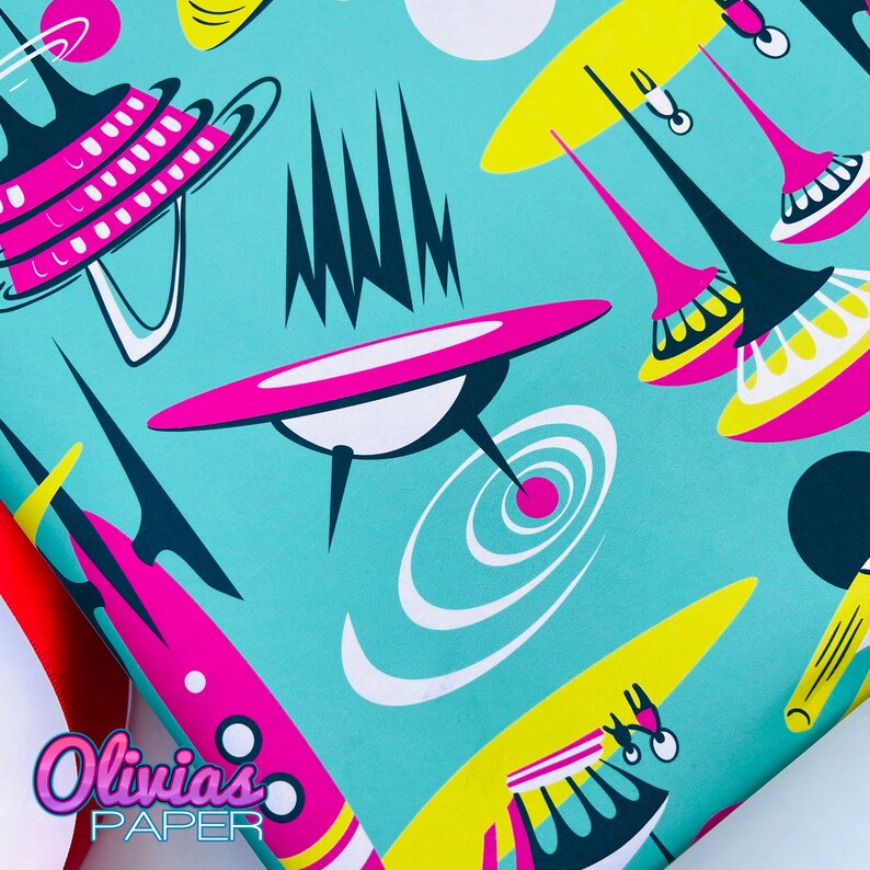 UFO + SPACE WRAP | Science Stationery Astronomy Gift Wrapping Paper ...