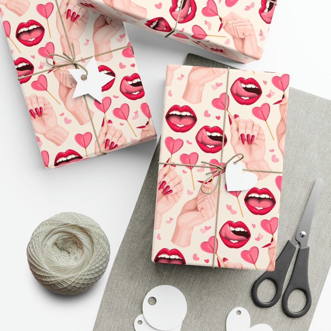Love and Romance Themed Gift Wrap Sheets | Valentine's Wrapping Paper ...