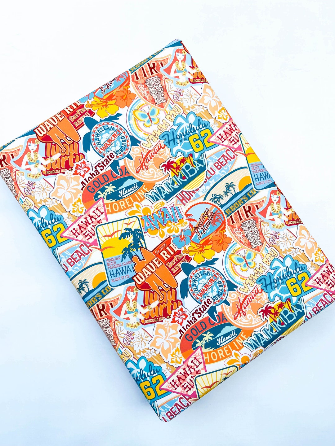HAWAIIAN SURF PATTERN Print Gift Wrap Wrapping Paper Sheets | Christmas ...