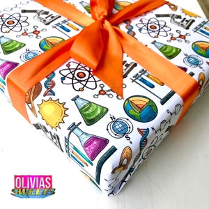 SCIENCE GIFT WRAP Scientist Medical Chemist Physics Inspired Wrapping ...