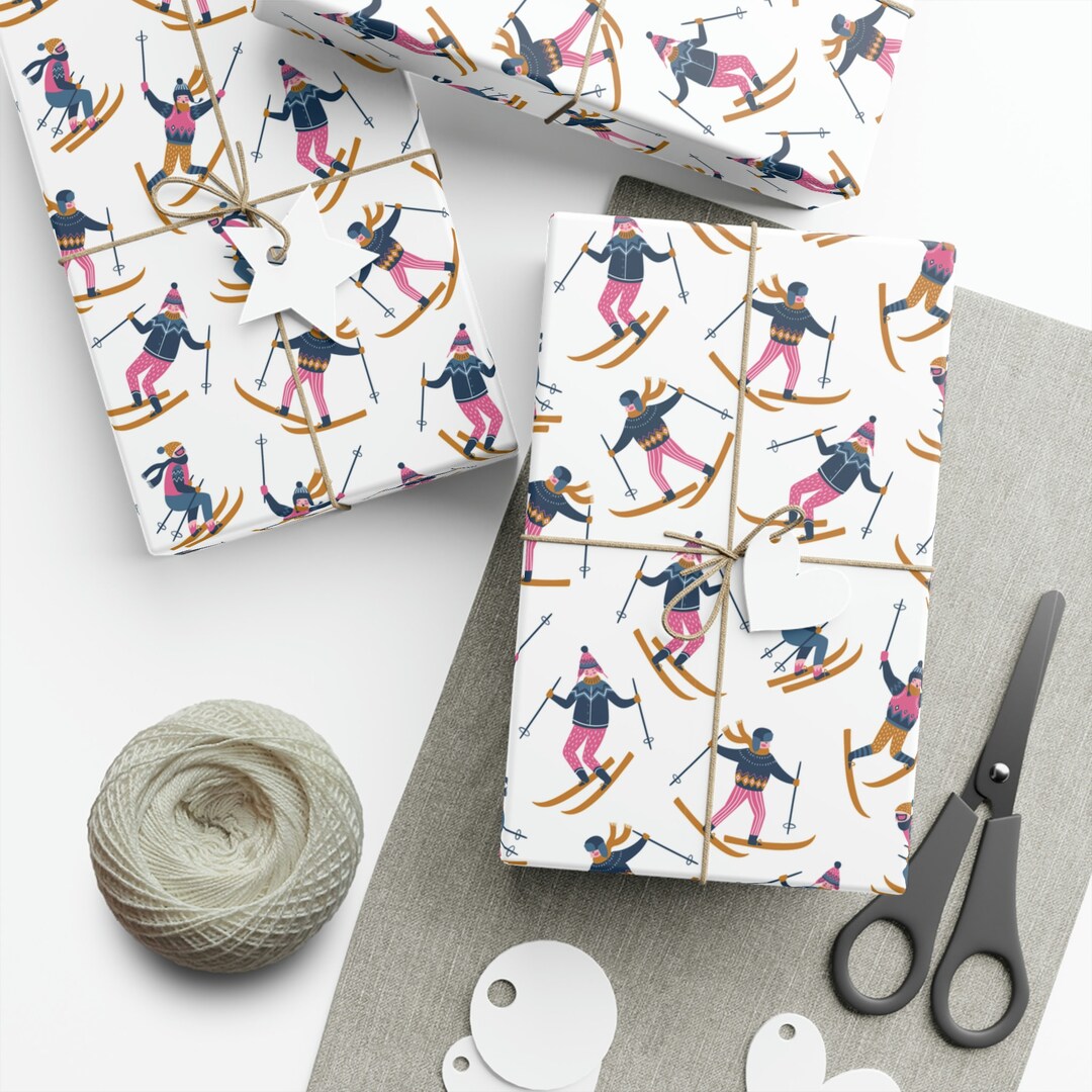 Alpine Ski Lodge Gift Wrap Sheets Christmas Wrapping Paper - Etsy