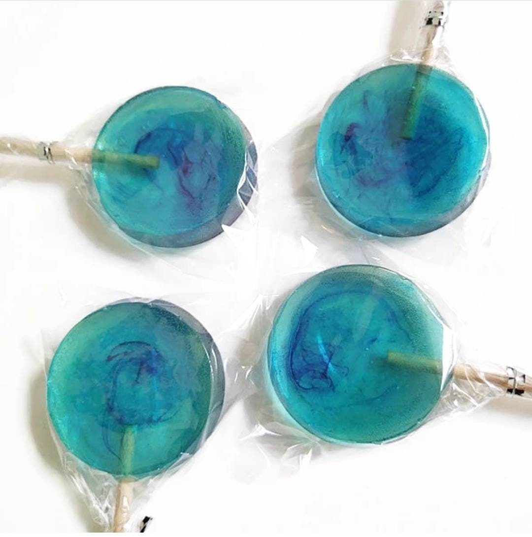 Blue Swirl Lollipops Marble Effect Lollies - Etsy
