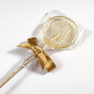 Golden Lollipops With Edible Gold Glitter and Satin Bows - Etsy UK