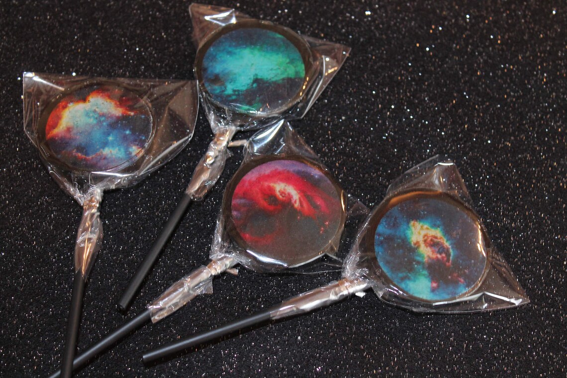 Space Party Favours Lollipops Image Lollies Lollipops - Etsy Italia