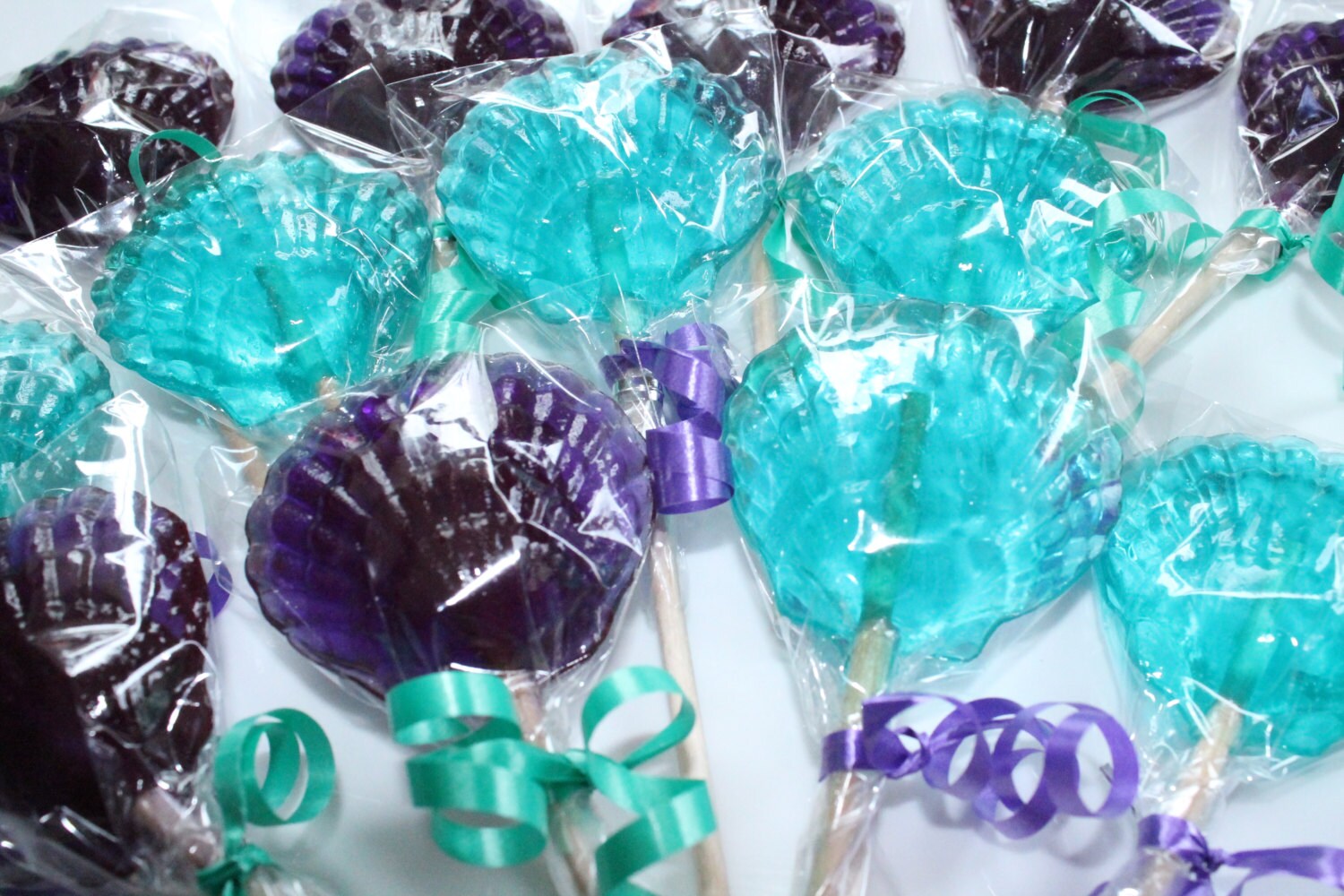 20 Mermaid Party Favours Shell Lollipops Ariel Under the | Etsy
