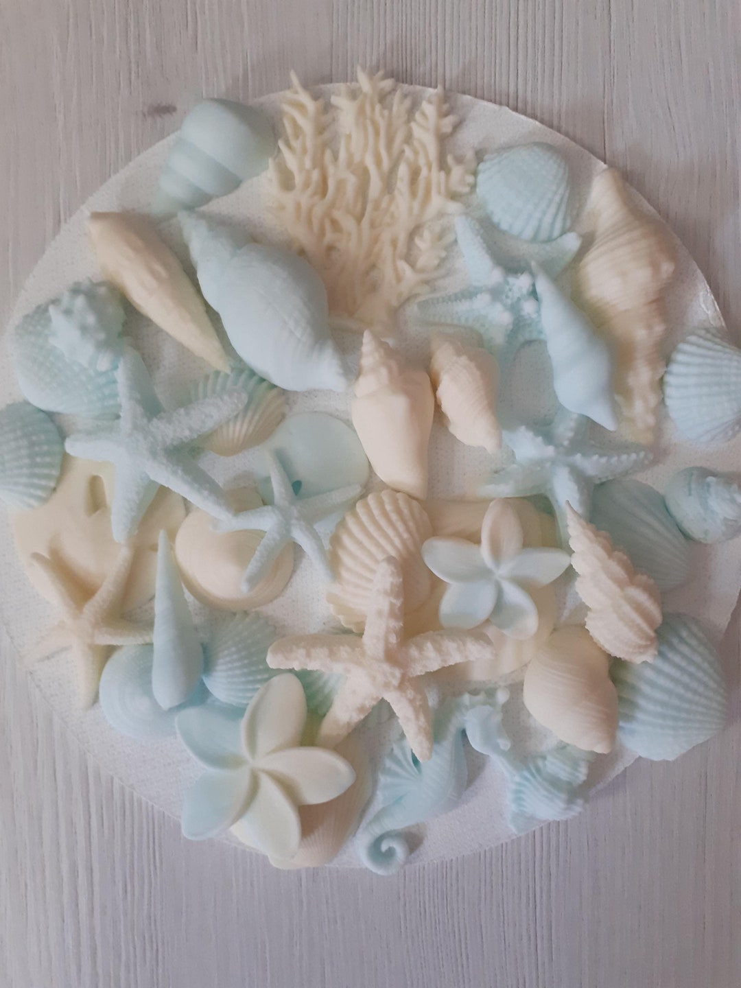 Fondant Gum Paste Sea Shells/cake Topper/wedding Cake/ocean Themed Cake ...