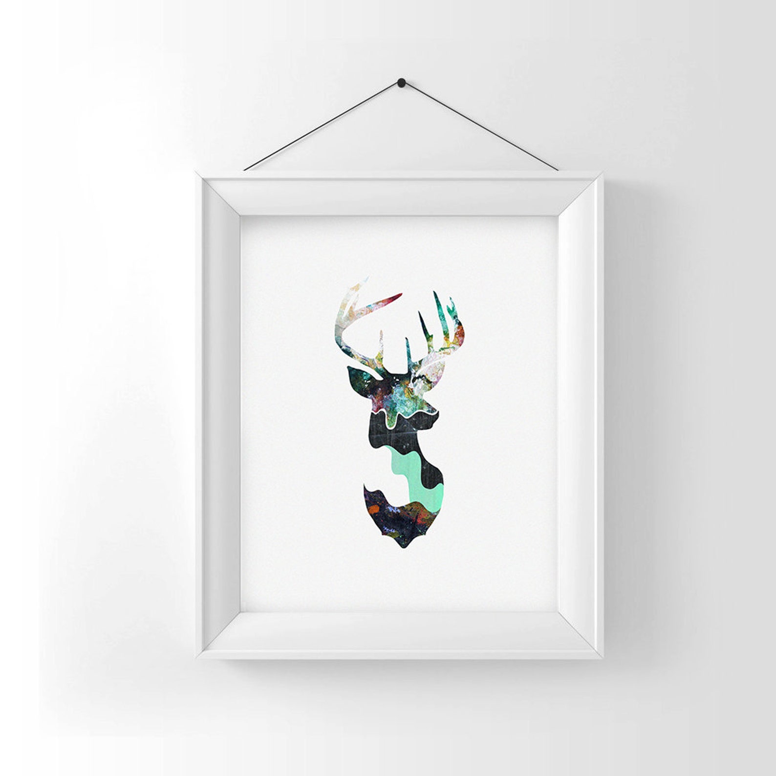 Abstract Stag Head Layered Stag Head Design Abstract Paint - Etsy