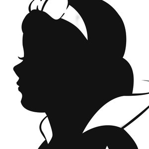 Snow White Silhouette Paper Silhouette Style Print - Etsy