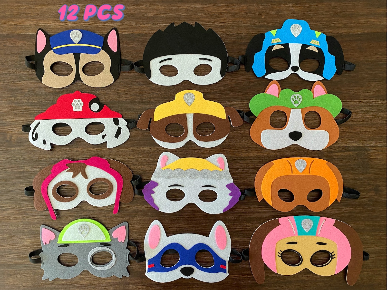 NEW DESIGN! 12PCS Party Pack Pup Paw Masks for Birthday Party Favors ...