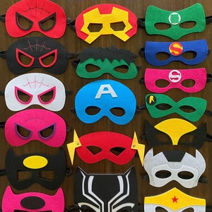 10PCS Super Hero Felt Masks,kids Superhero Party Masks,panther Hero ...