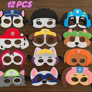 NEW DESIGN! 12PCS Party Pack Pup Paw Masks for Birthday Party Favors ...