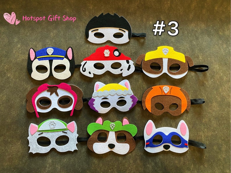 NEW DESIGN 12PCS Party Pack Pup Paw Masks for Birthday Party - Etsy
