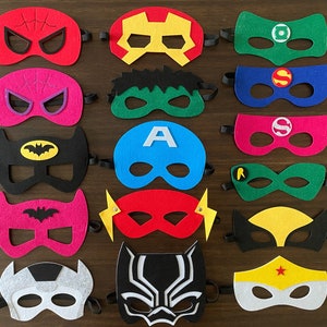 10PCS Super Hero Felt Masks,kids Superhero Party Masks,panther Hero ...