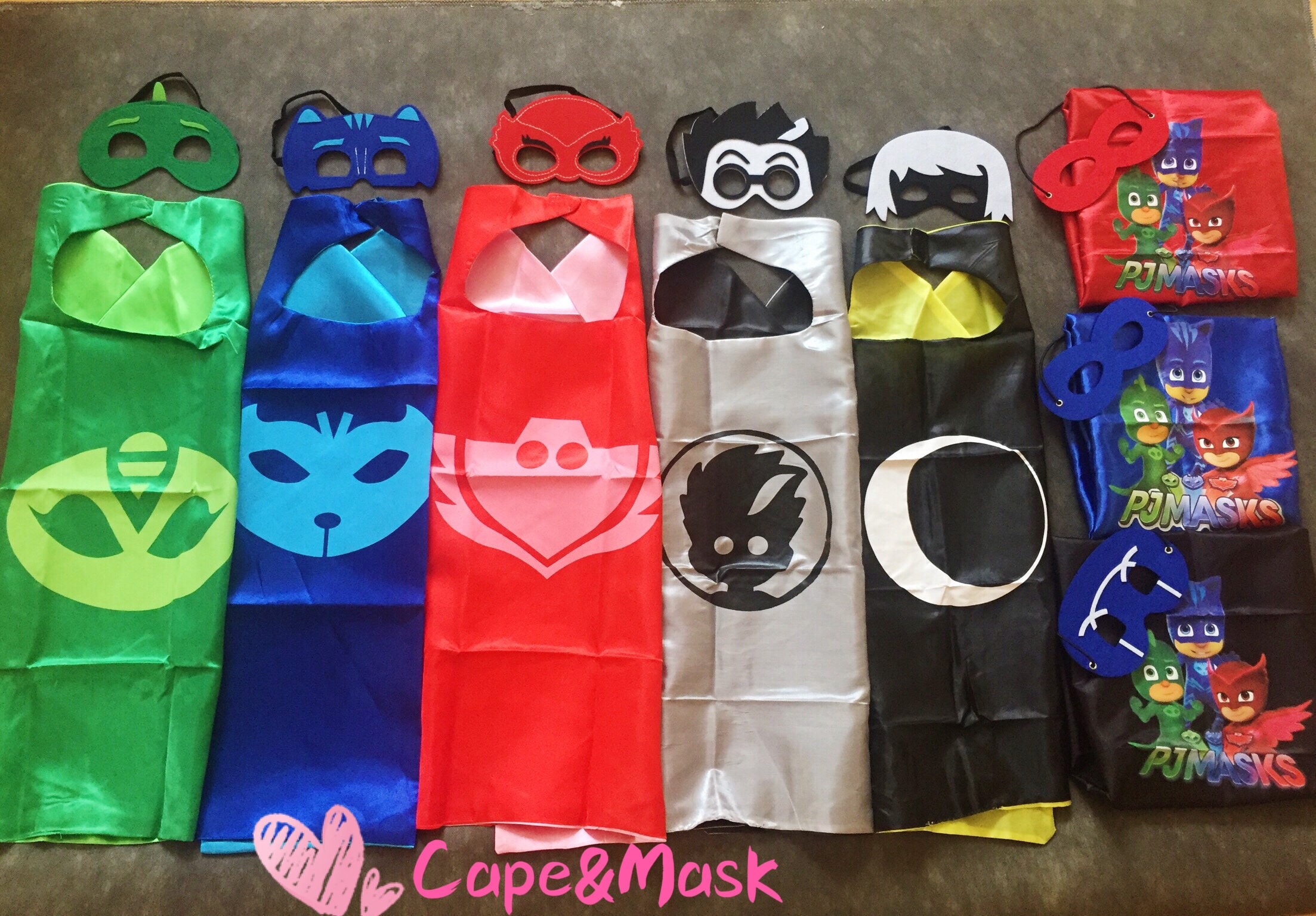 Ready to Ship PJ Hero Capes and Masks Setpj Masks Inspired - Etsy Canada
