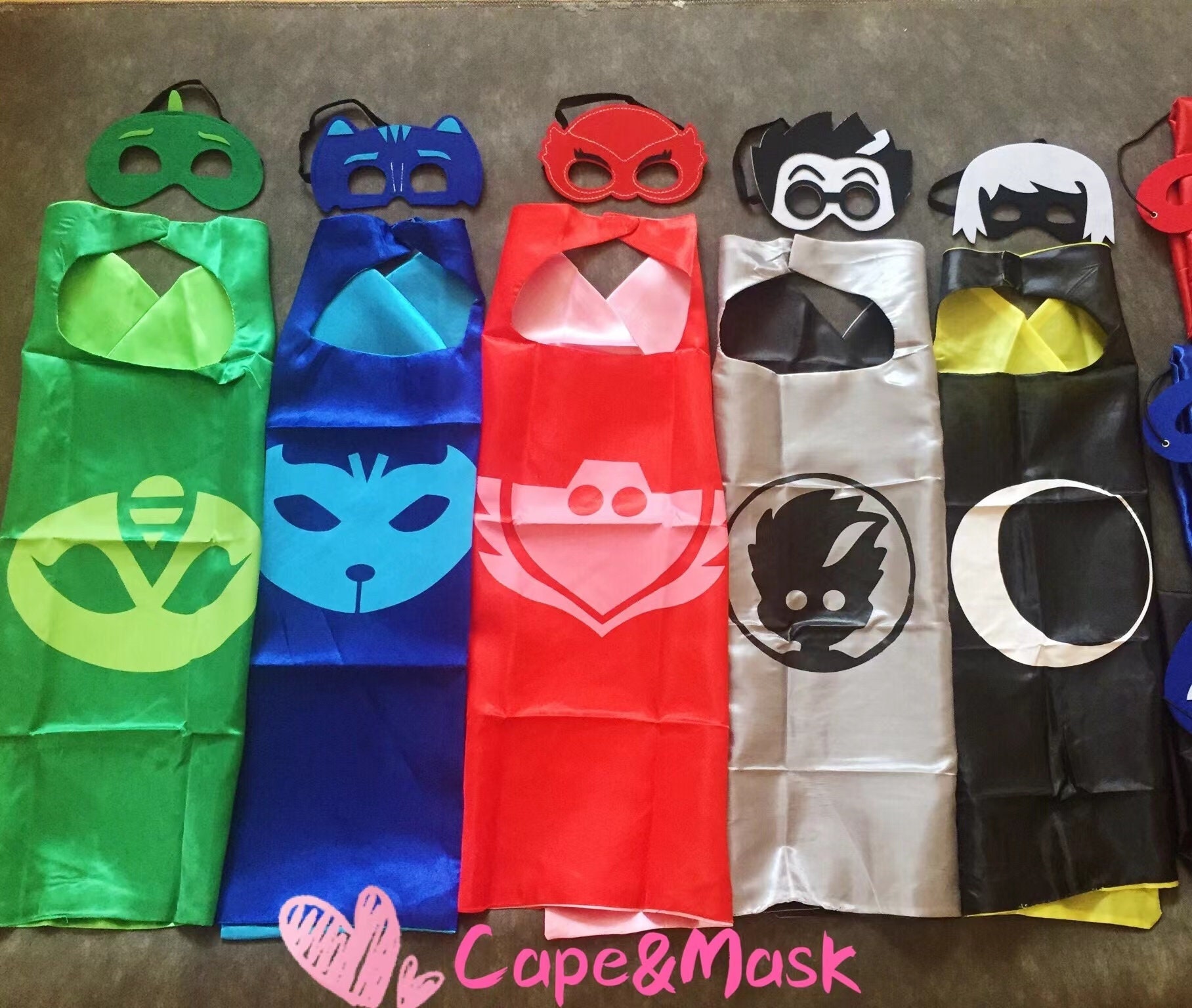Ready to Ship PJ Hero Capes and Masks Setpj Masks Inspired - Etsy Canada