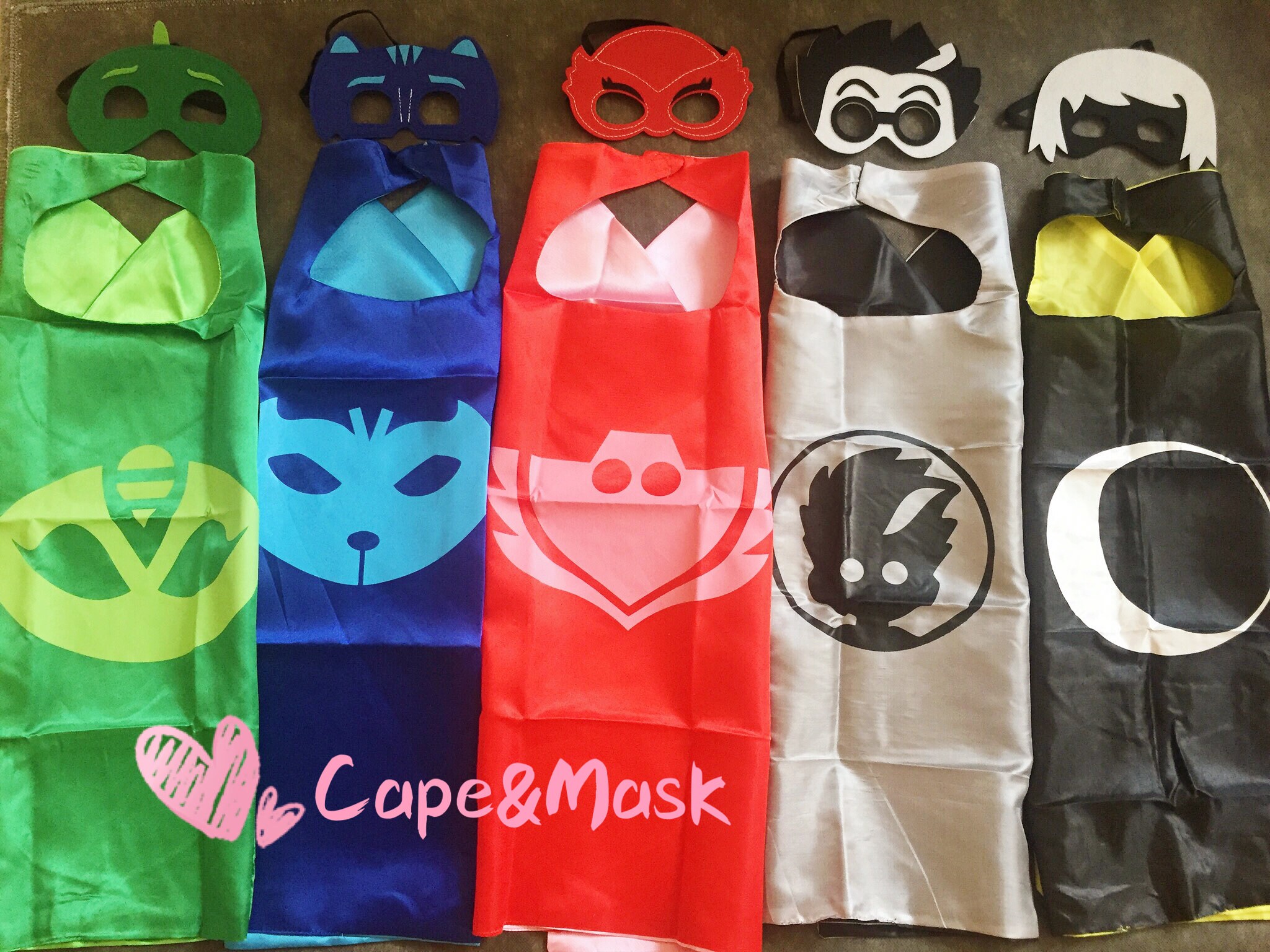 Ready to Ship PJ Hero Capes and Masks Setpj Masks Inspired - Etsy