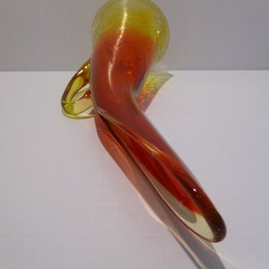 Vintage Yellow and Red Cracked Glass Pitcher,kanawha Amberina, Mid ...