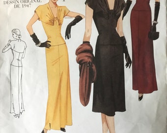 Vogue 7571 Misses 1920s Inspired Evening Dress Pattern Womens Vintage ...