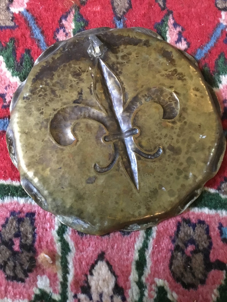 Antique Brass Fleur De Lis Plate - Etsy