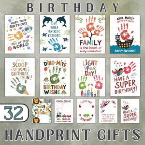 32 Unique Handprint Birthday Templates, Birthday Handprint Gift, DIY ...