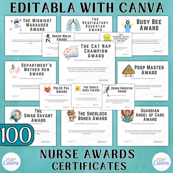 Funny Nurse Awards - Etsy