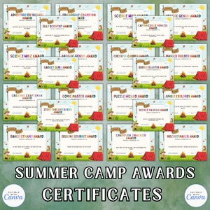 100 Summer Camp Awards Certificates, Canva Template, Camp Superlatives ...